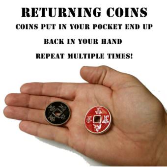 Coin and Money Tricks. Vanishing coins, Shrinking Coins and More